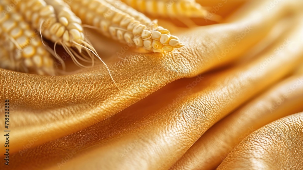 The concept of vegan eco-leather made from corn. Durable, smooth ...