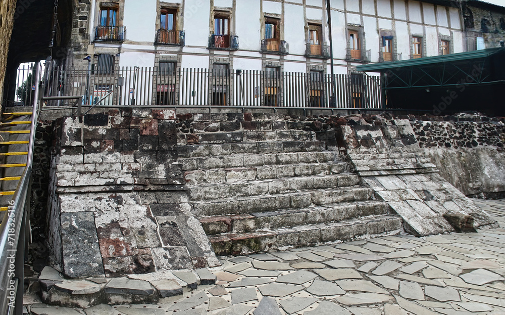 The ruins of the Great Pyramid (or Templo Mayor) the main temple of ...