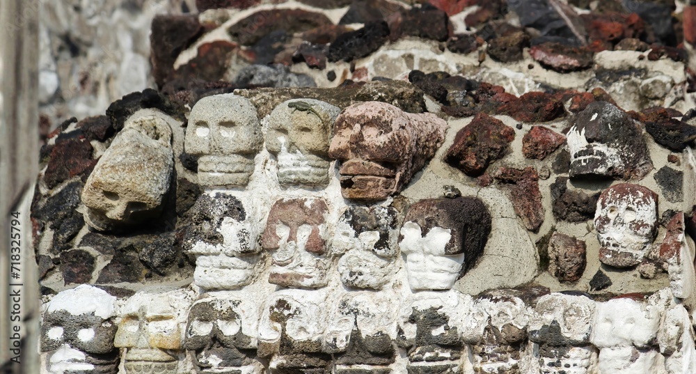 The ruins of the Great Pyramid (or Templo Mayor) the main temple of ...