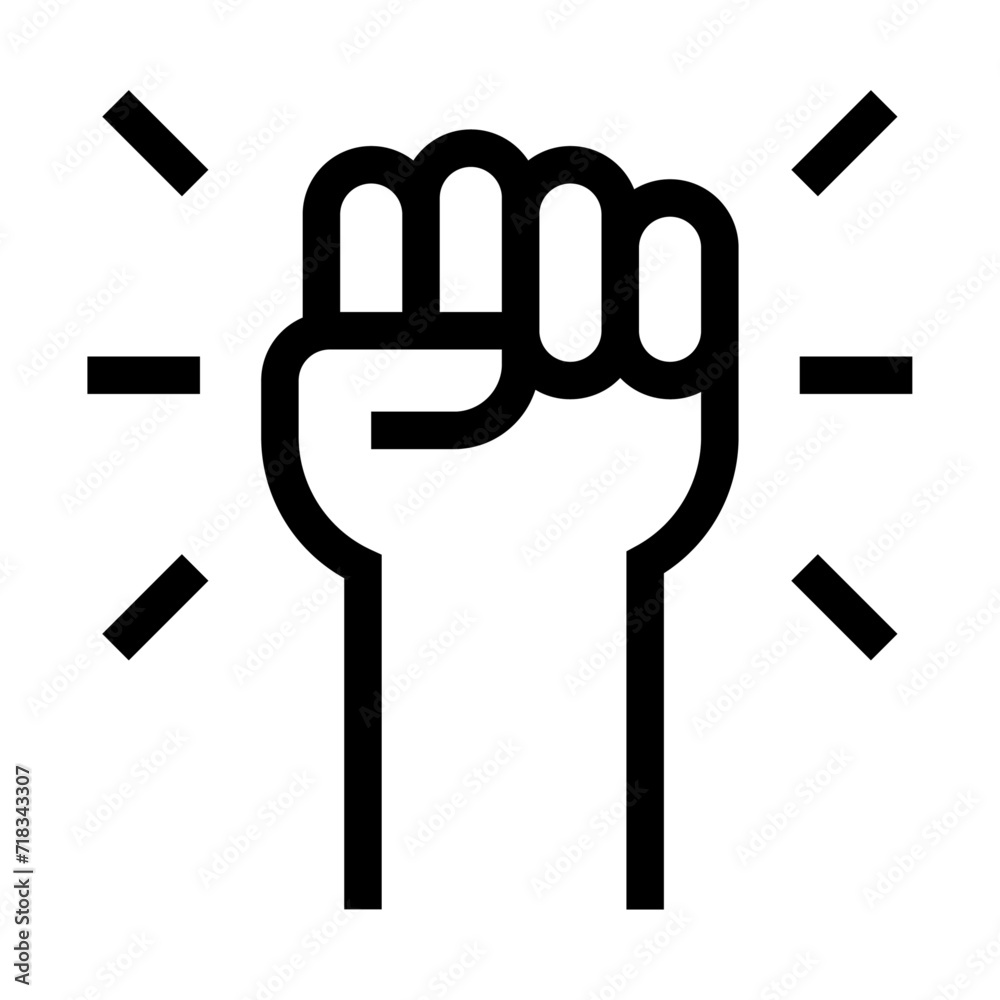 Icono de empoderamiento. Puño de valentía, liderazgo, autoestima ...