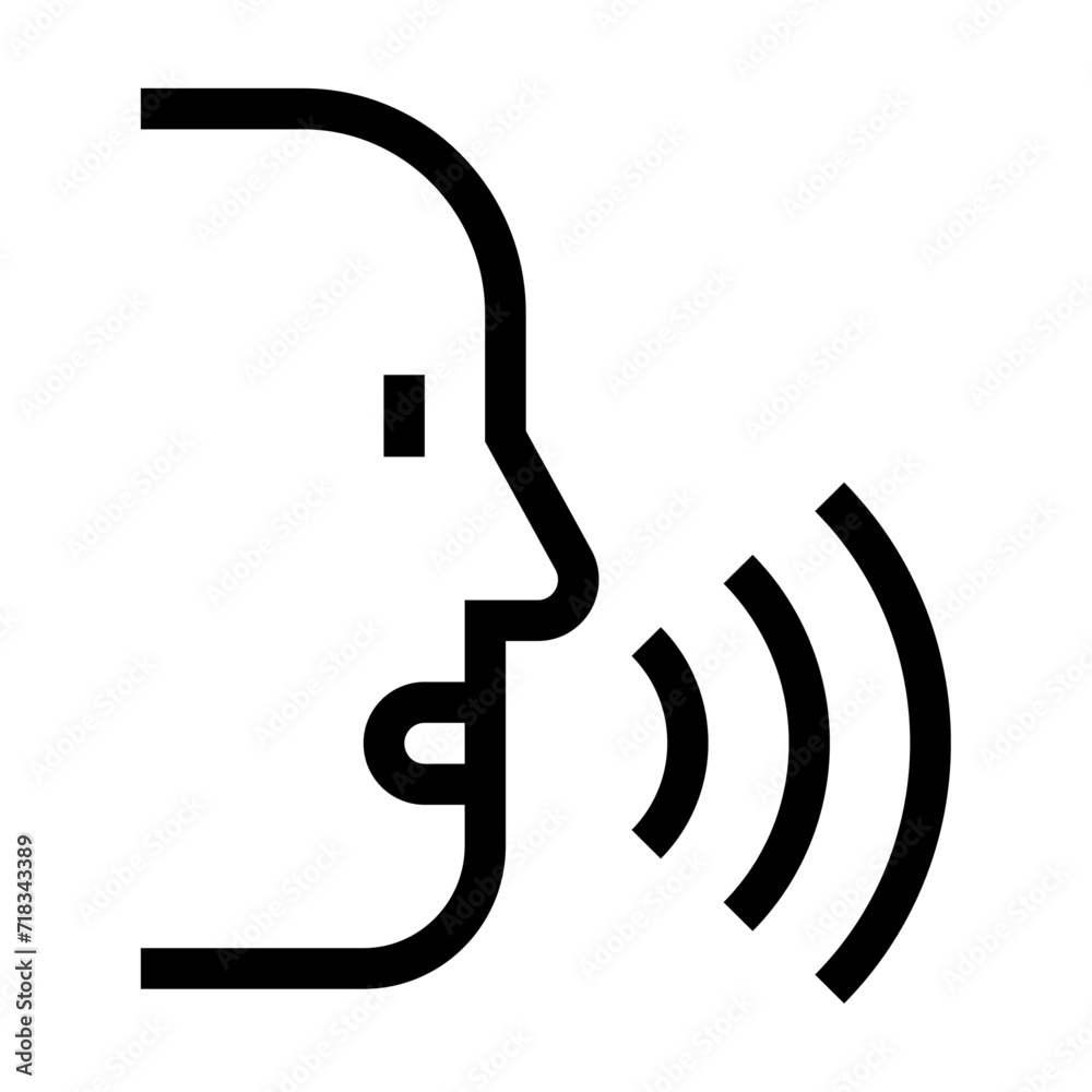 Icono de hablar. Reconocimiento de voz, comunicar. Ilustración ...