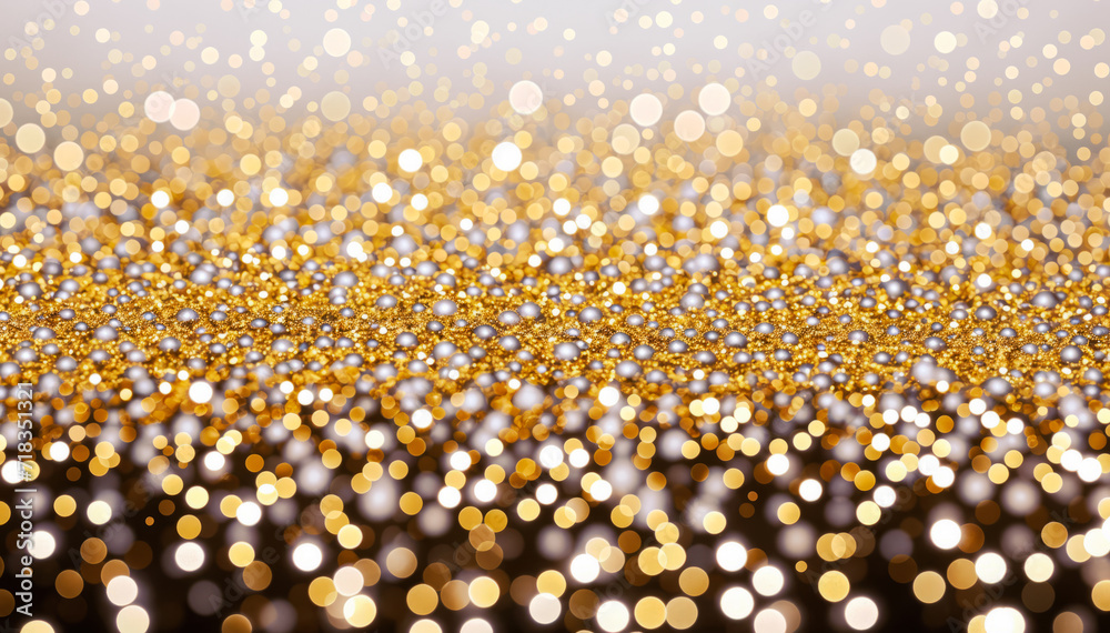gold glitter on a black background golden glitter background Texture bokeh effect Background ...