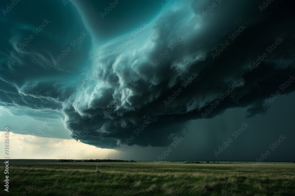 The turbulent beauty of nature unfolds as a menacing storm looms over a ...