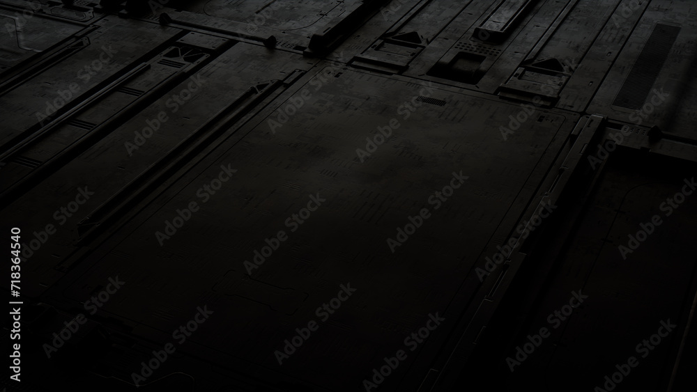 Black, Tech Background with Futuristic 3D Panels. Dark, Sci-Fi style ...
