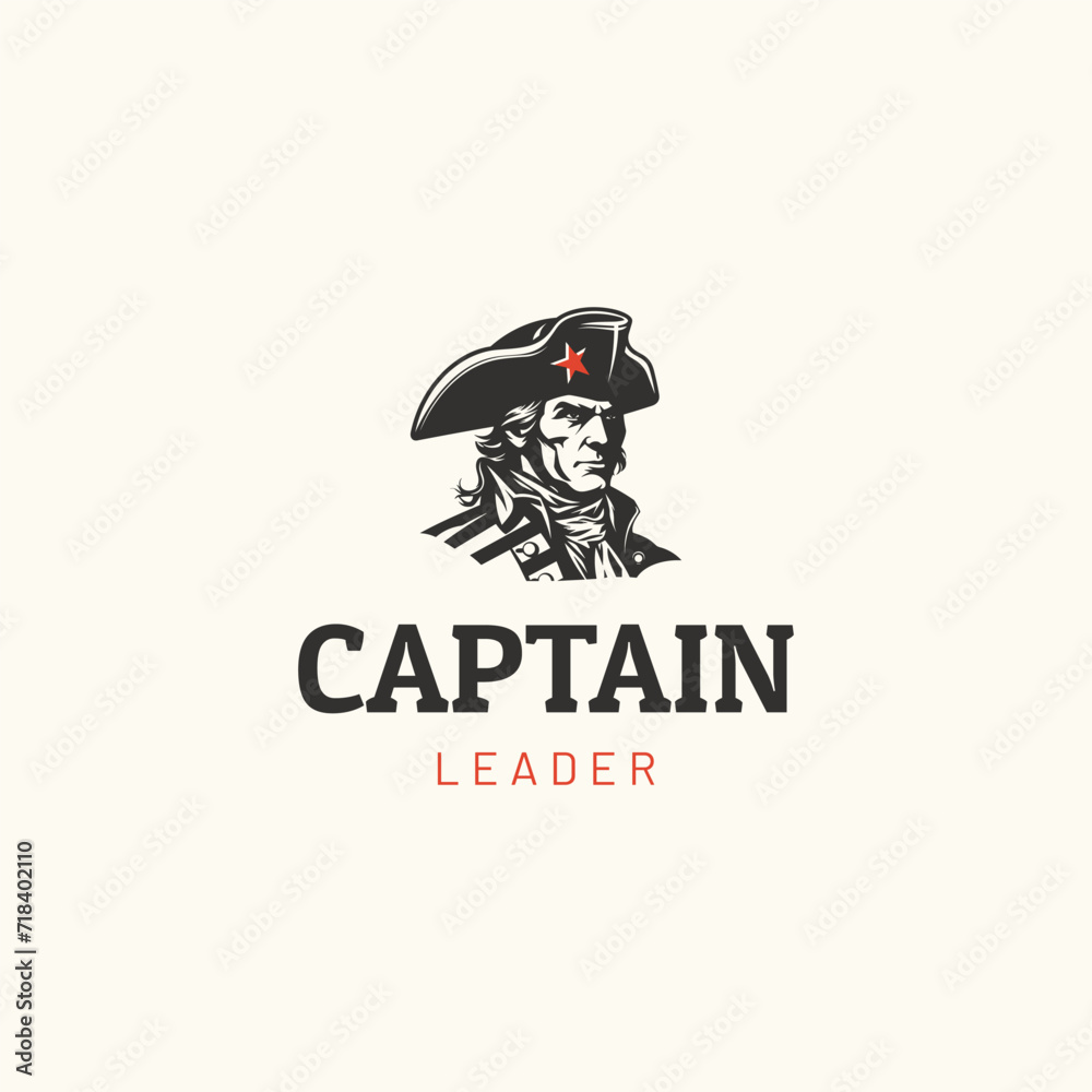 Pirate captain logo,marine military captain logo Stock Vector | Adobe Stock