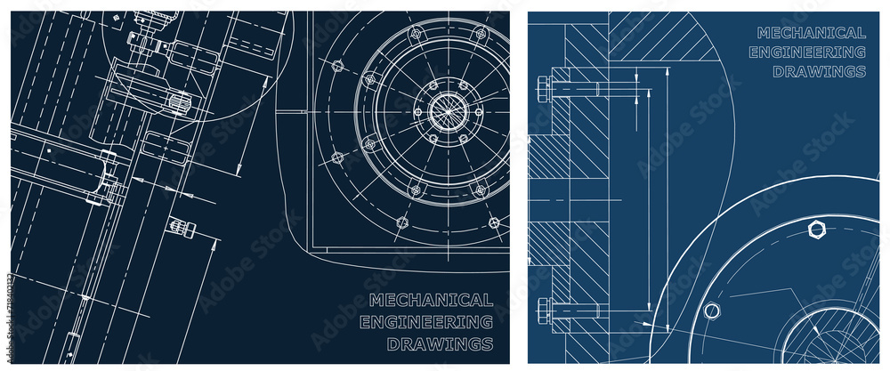 Engineering illustration set. Cover, flyer, banner, background Stock ...
