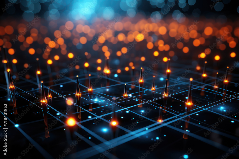 Glowing nodes connected by digital threads, illustrating the ...