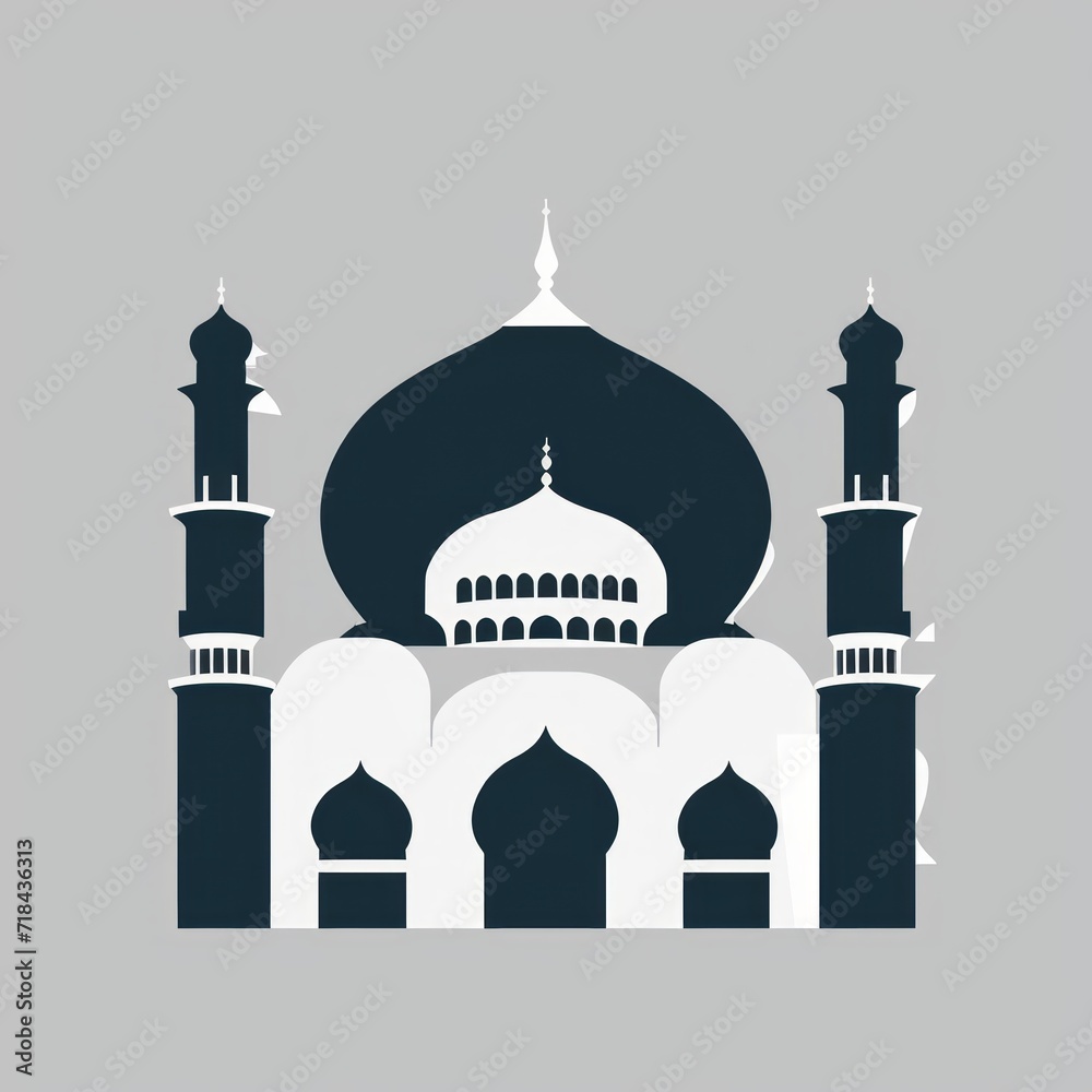 illustration of a icons mosque. icon set Ramadan or Ramadhan. icon set ...