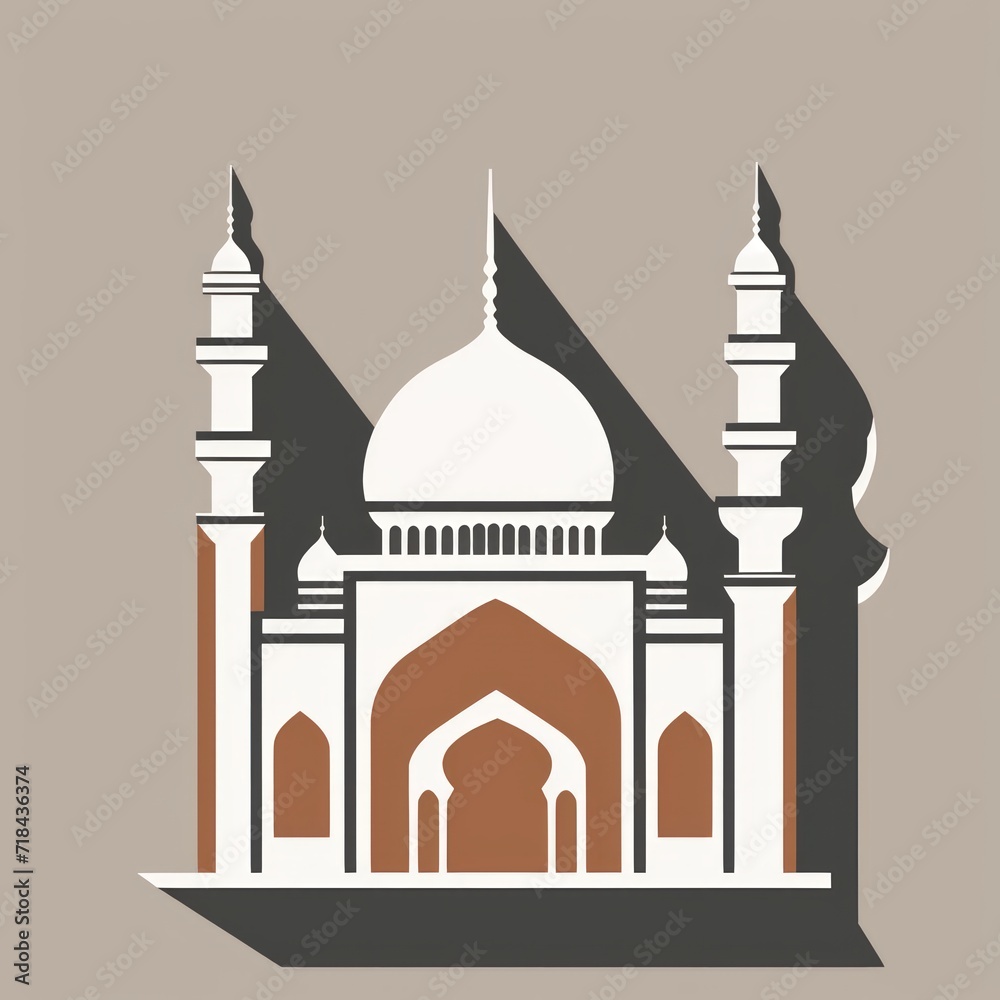 illustration of a icons mosque. icon set Ramadan or Ramadhan. icon set ...
