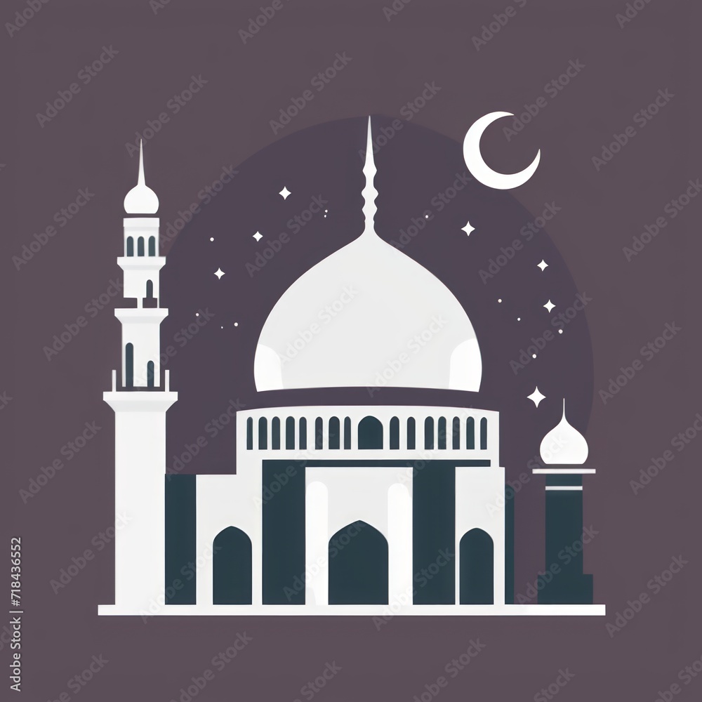 illustration of a icons mosque. icon set Ramadan or Ramadhan. icon set ...