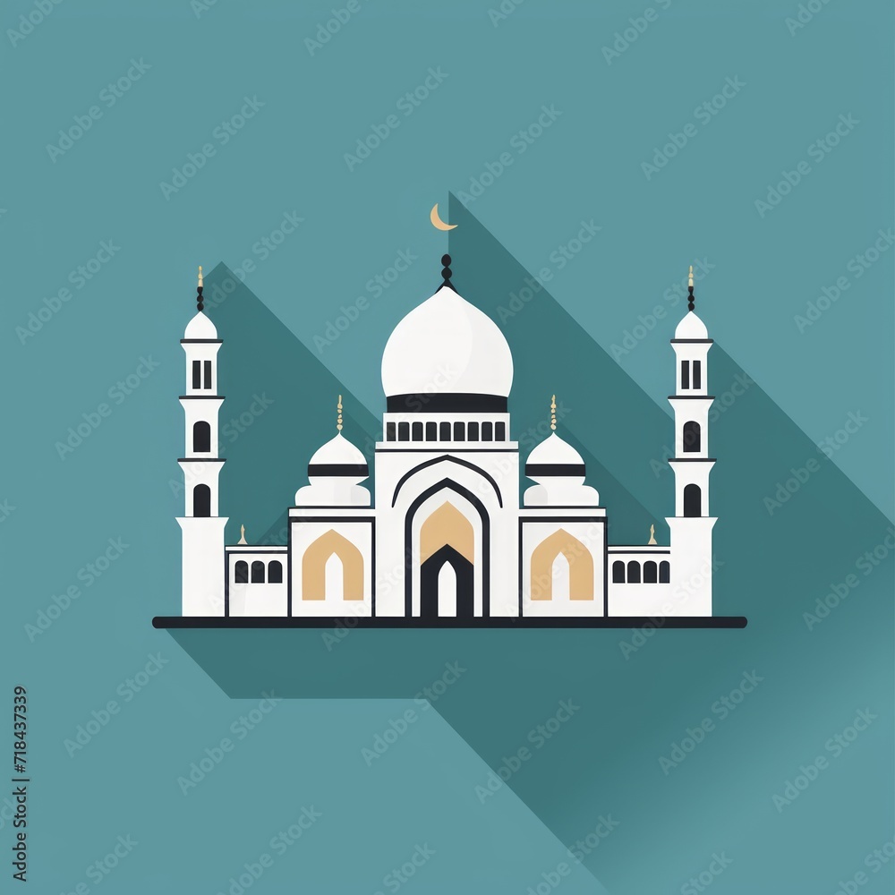 illustration of a icons mosque. icon set Ramadan or Ramadhan. icon set ...