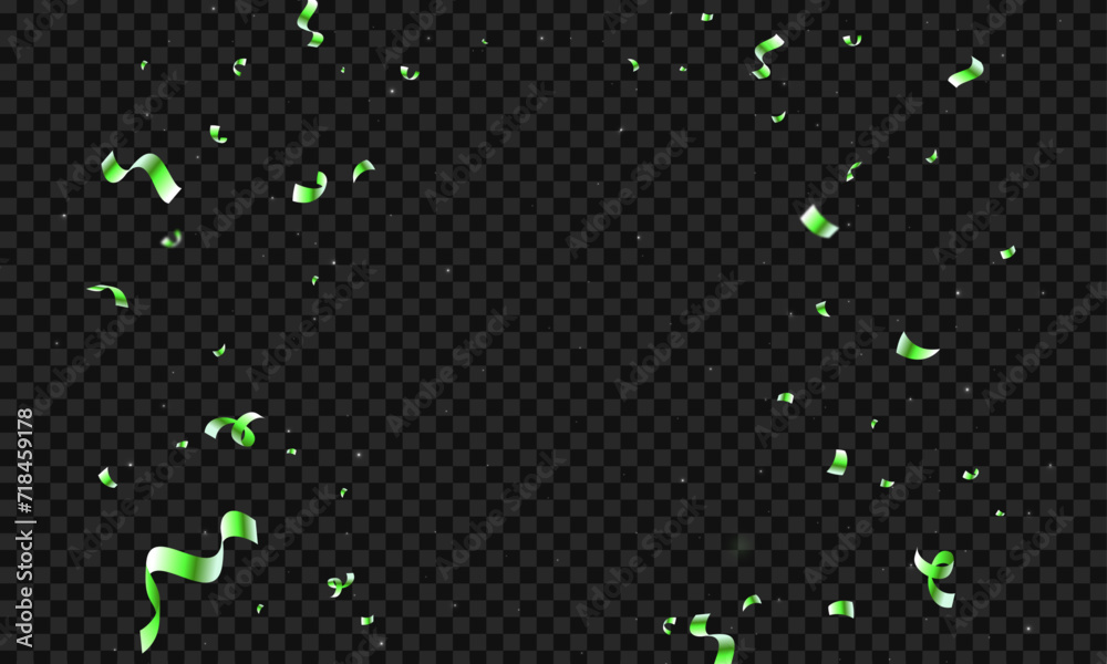 Vector realistic green confetti background design Stock Vector | Adobe ...