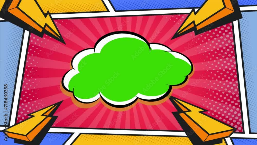Comic background animation | expression balloon pop art style 4k video ...