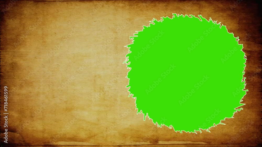 vintage paper texture animated background and green screen frame with ...