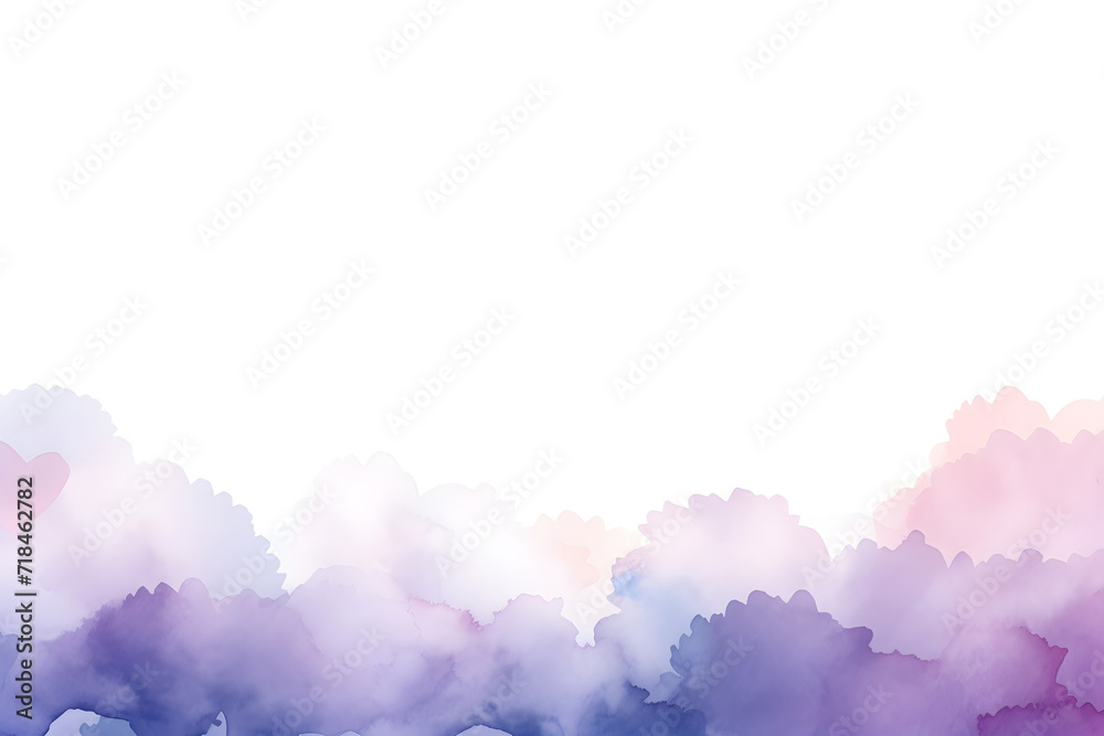 Watercolor abstract purple border frame background with copy space for ...