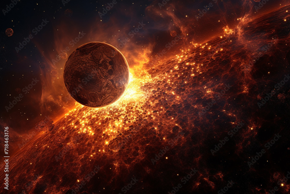 vibrant a mesmerizing cosmic view of the sun and Earth together ...