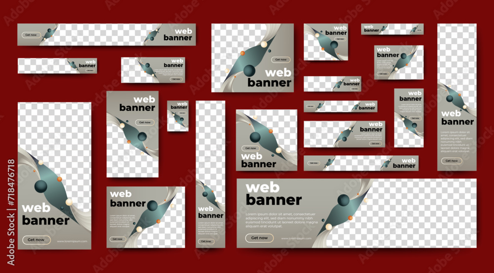 Set of promotion kit banner template design with modern and minimalist ...