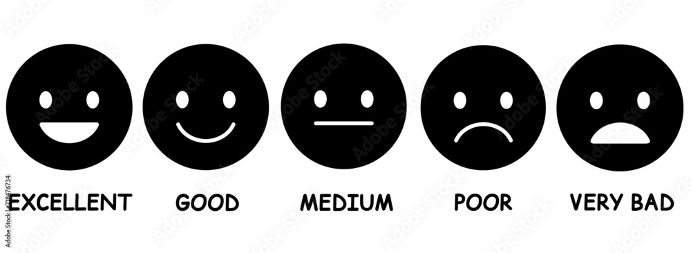 feedback scale emoticon customer review rating icon isolated on white ...