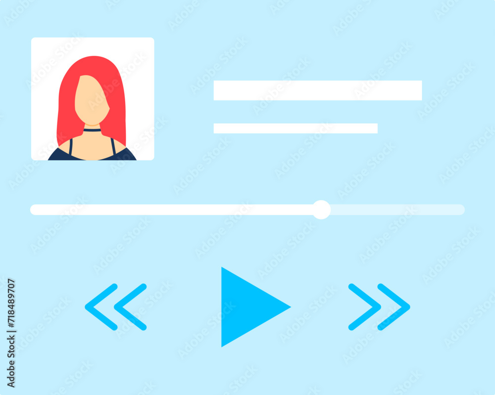 User profile interface with avatar, sliders and buttons. Minimalist ...