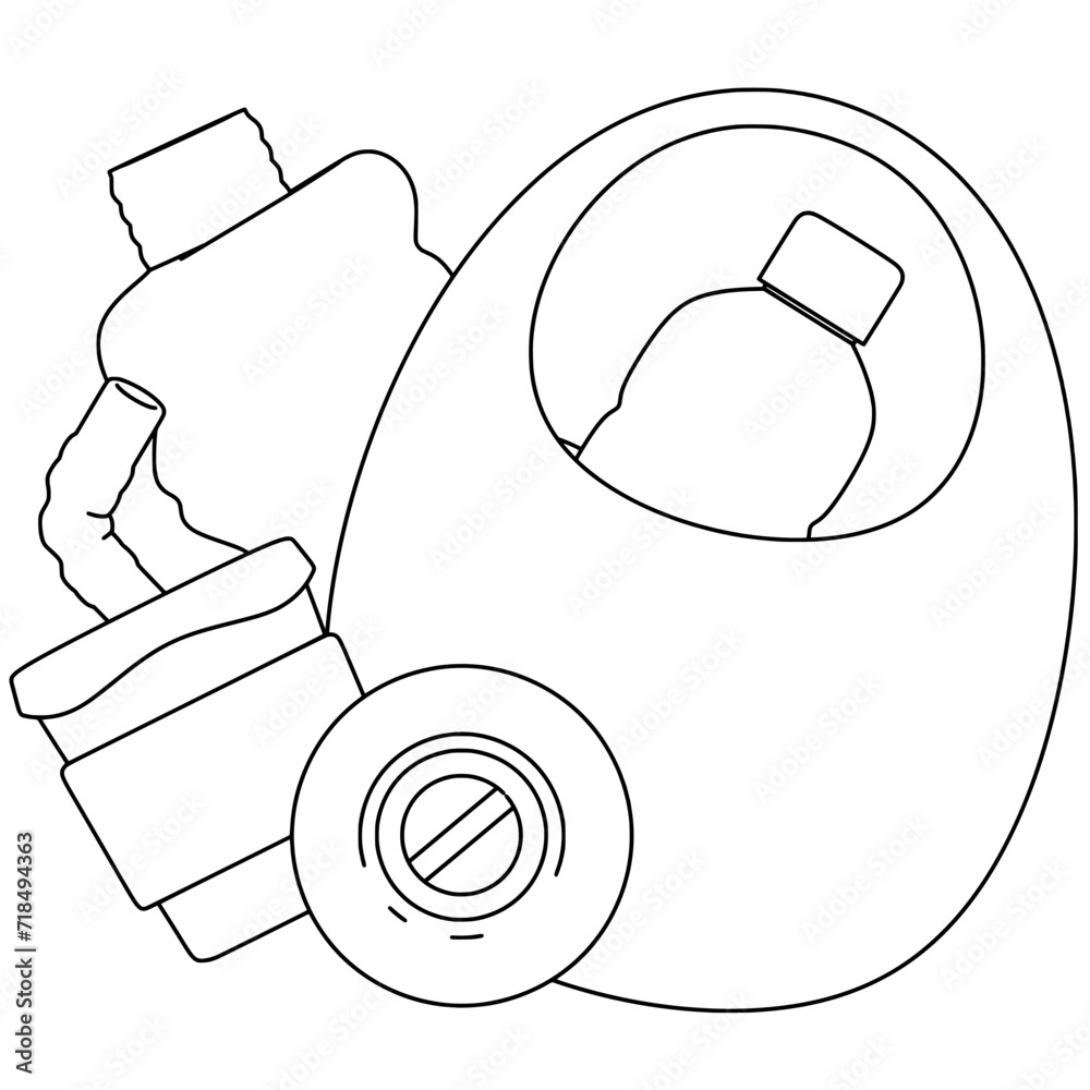 Vetor de No plastic line art. Vector illustration with sustainability ...