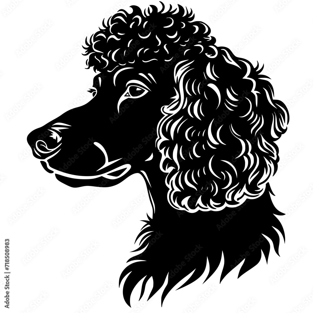 Poodle Dog Black and White Silhouette Vector SVG Laser Cut T- Shirt ...