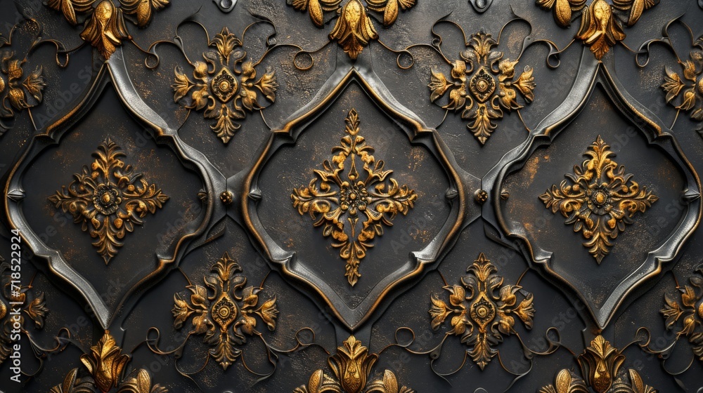 3D Golden Metal Texture in the Style of Influenced Gothic - Realistic ...