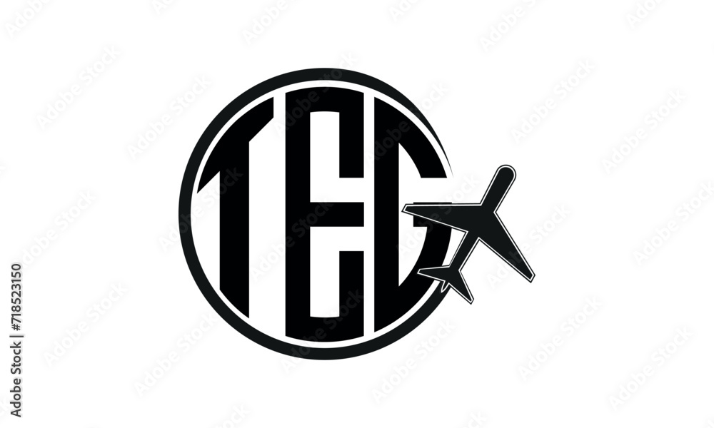 TEG three initial letter circle tour & travel agency logo design vector ...