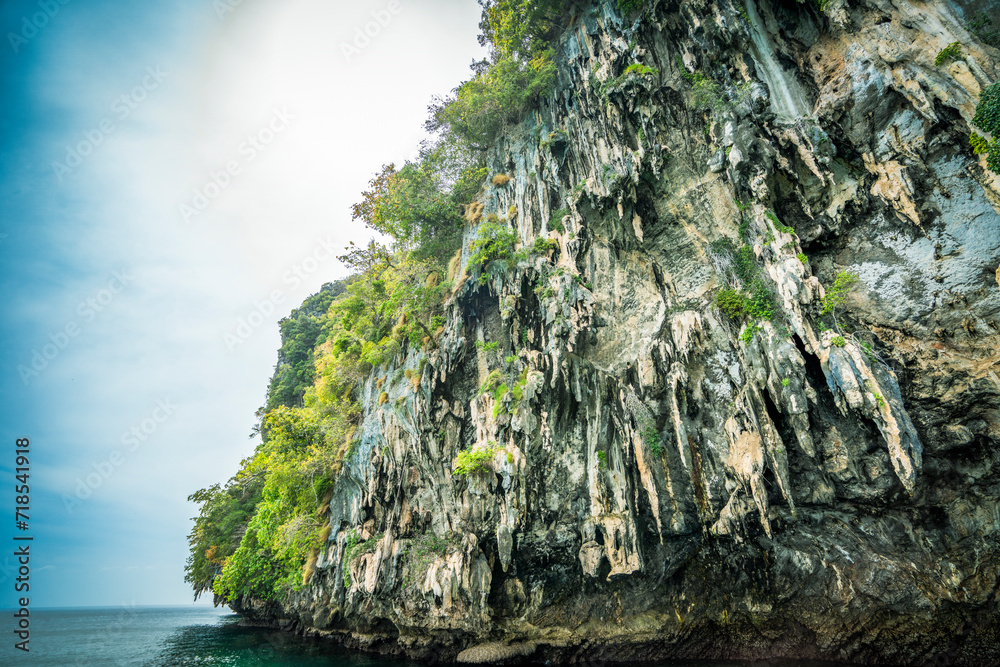 Granite marble rock structure surface of natural mountain's cliff and ...