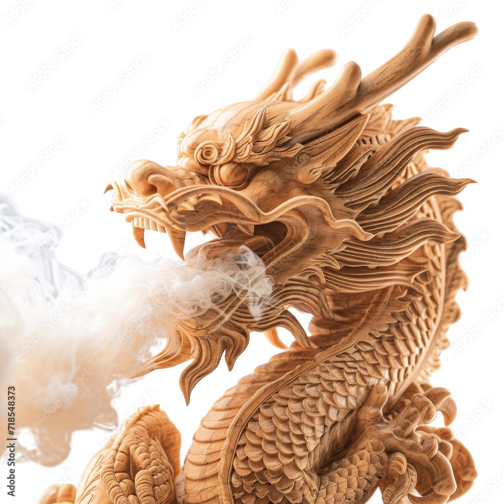 Dragon Statue Smoking Cigarette - Sculpture of Mythical Creature ...
