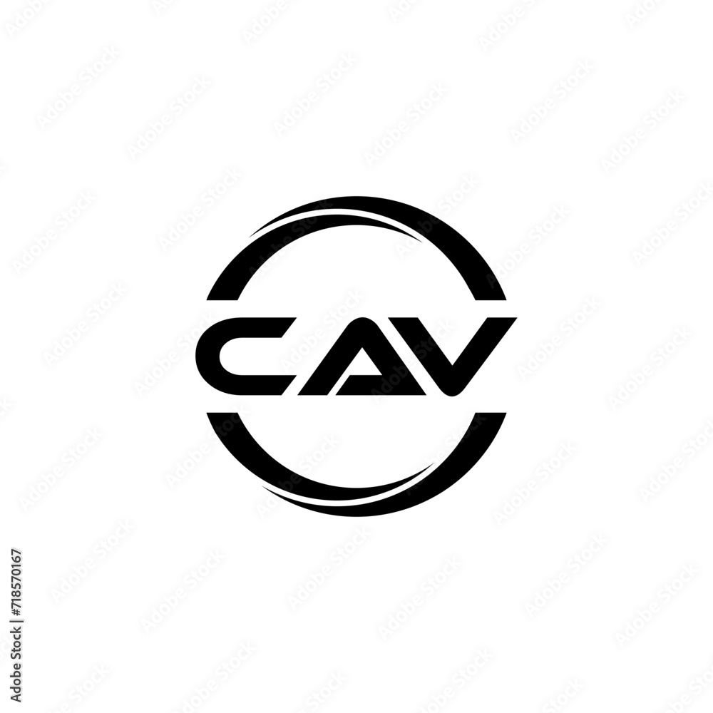 CAV letter logo design with white background in illustrator, cube logo ...