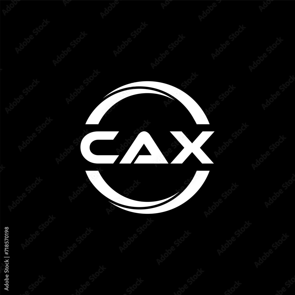CAX letter logo design with black background in illustrator, cube logo ...