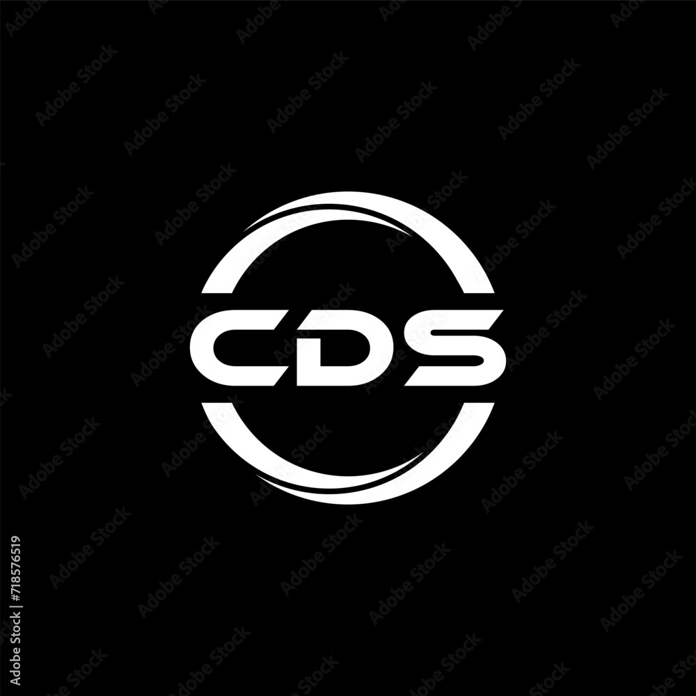 CDS letter logo design with black background in illustrator, cube logo ...