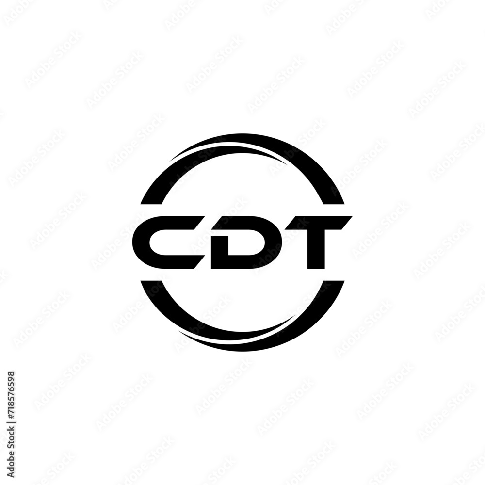 CDT letter logo design with white background in illustrator, cube logo ...