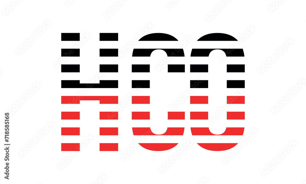 HCO three initial letter iconic line negative space minimal logo design ...