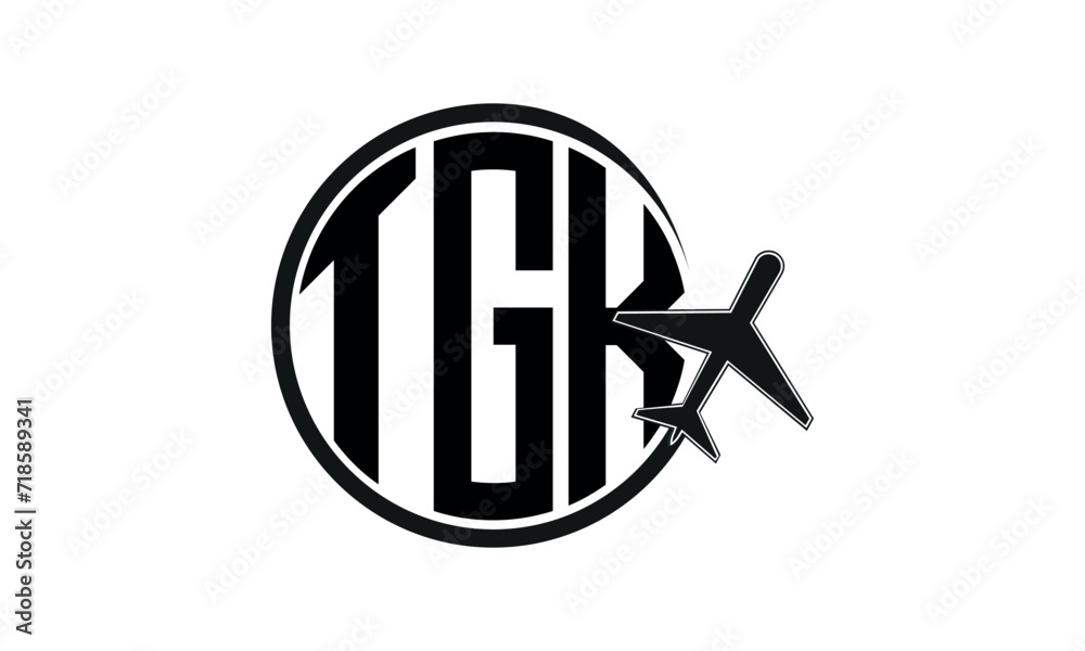 TGK three initial letter circle tour & travel agency logo design vector ...