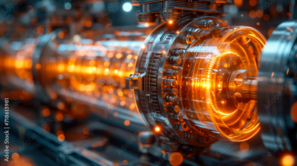 Industrial high tech transparent glowing translucent energy shell and ...