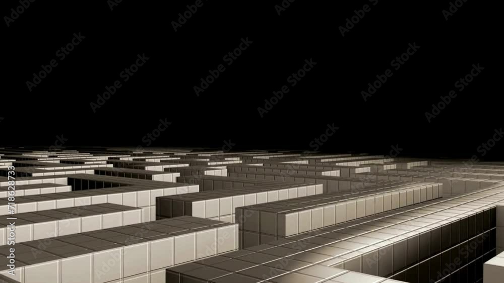 Vidéo Stock Abstract maze and labyrinth with animated signal lines show ...