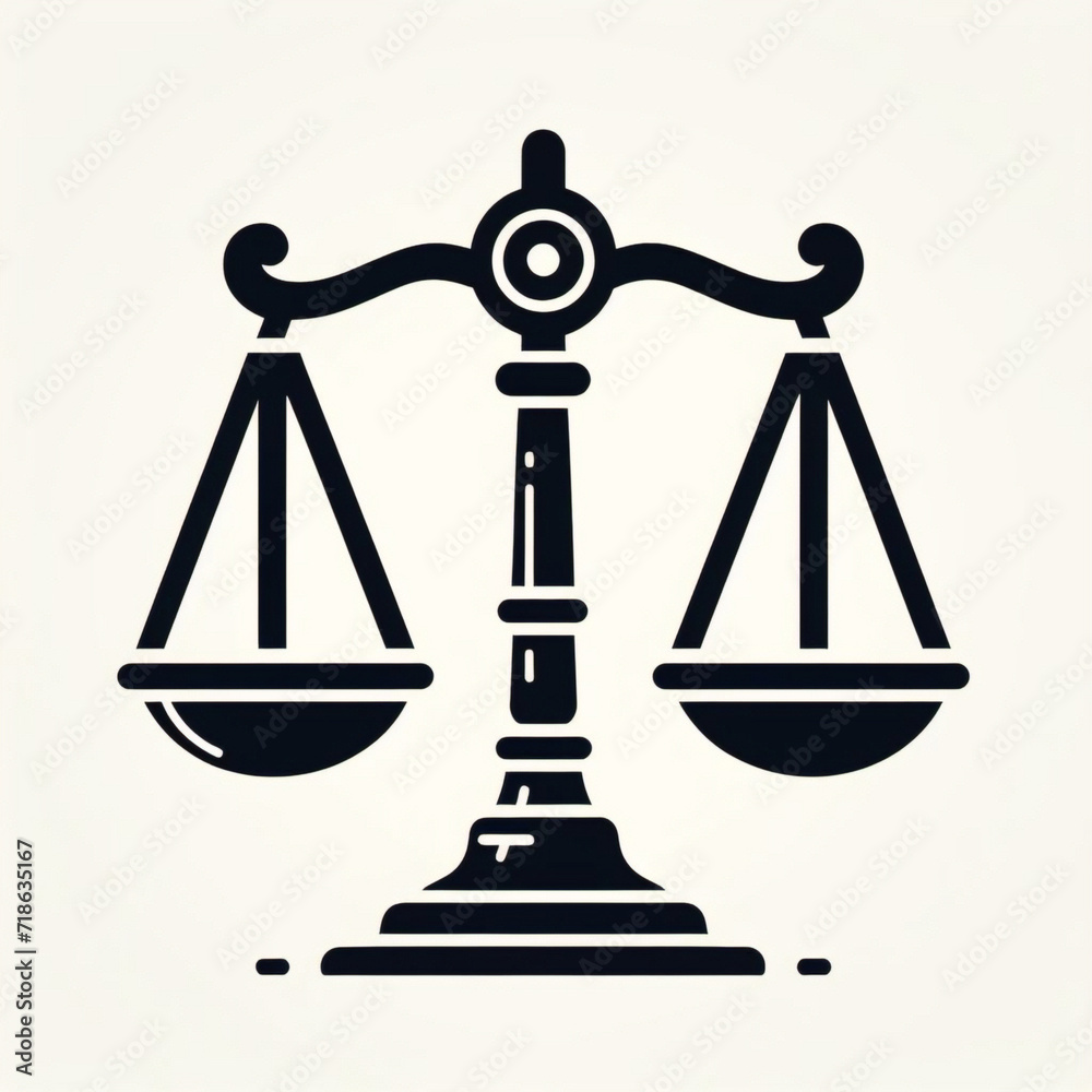 Simple classic justice balance scales silhouette. Justice scales line ...