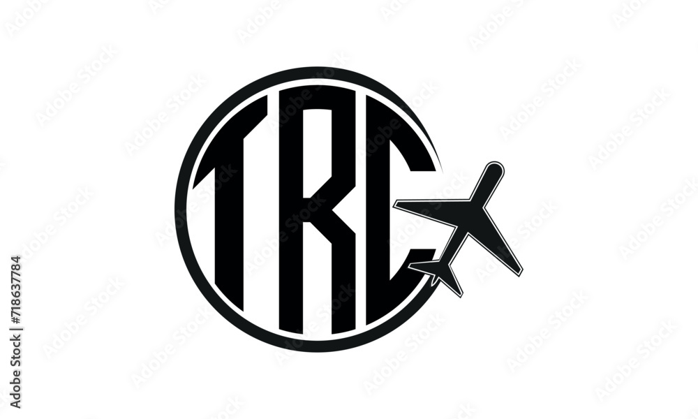 TRC three initial letter circle tour & travel agency logo design vector ...