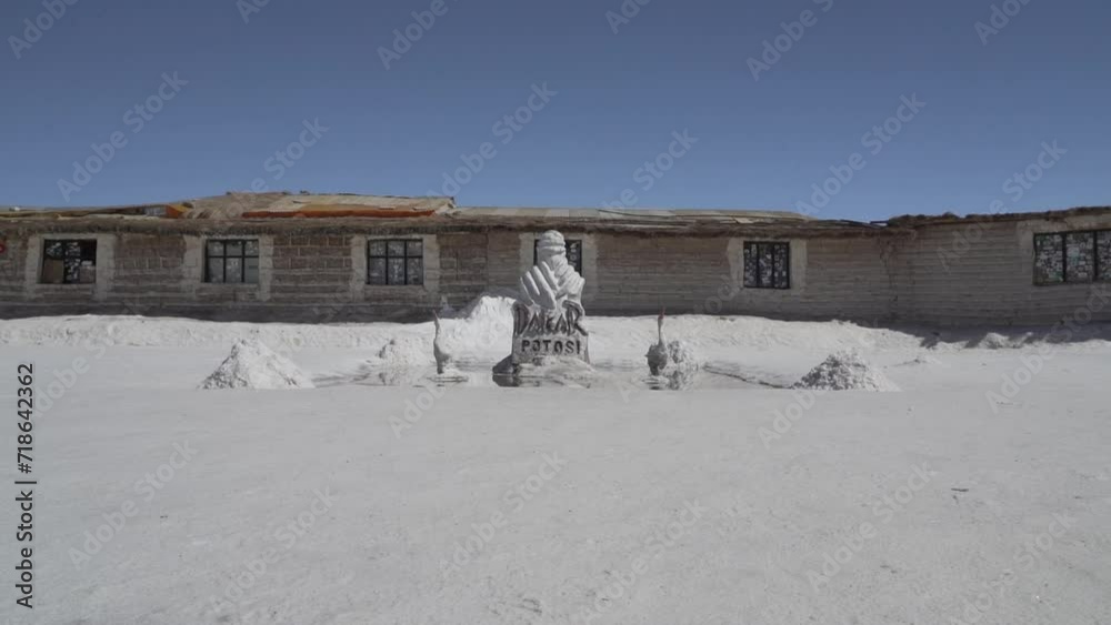 Salt statue of famous dakar monument in front of the salt hotel on the ...