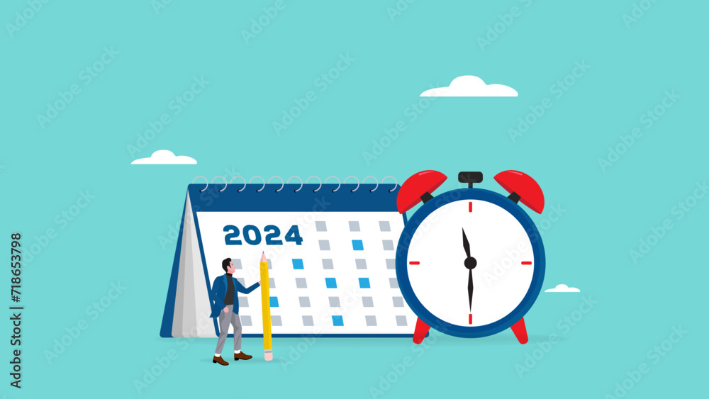 business or work planning with time management, reminders of events or ...