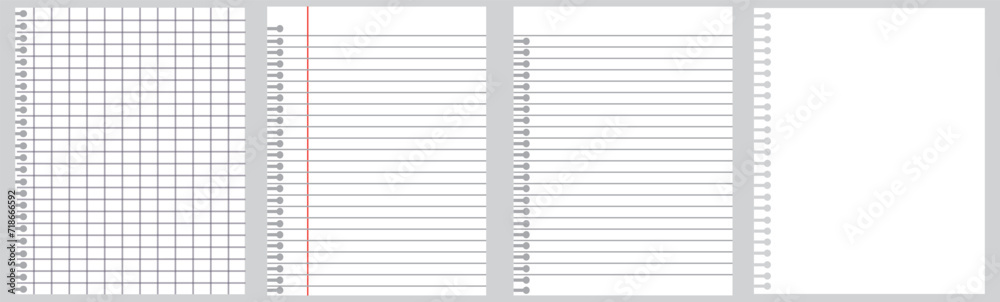 Creative vector illustration of realistic square, lined paper blank ...