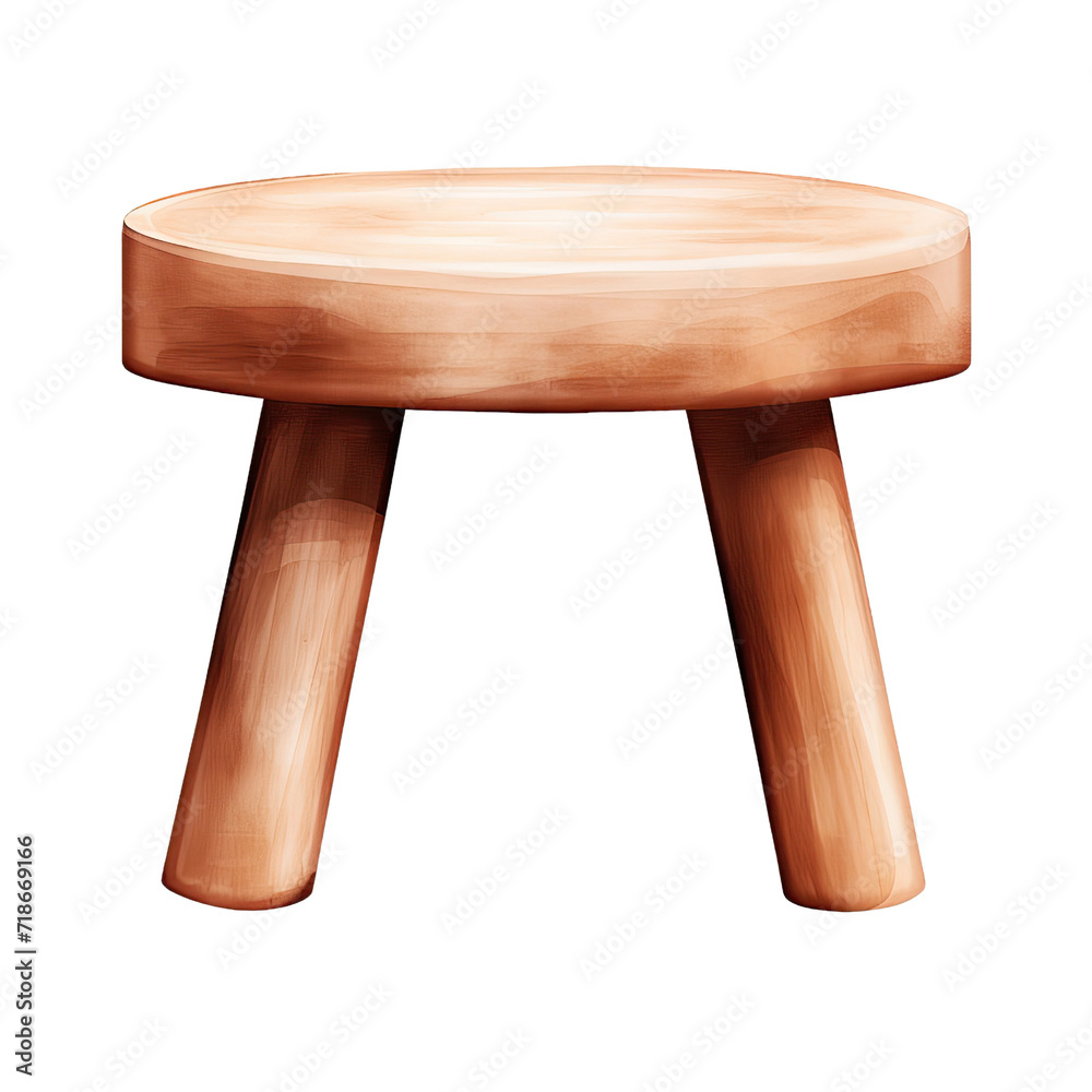 AI-generated watercolor stool clip art illustration. Isolated elements ...