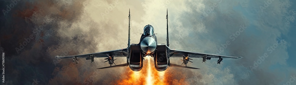 The dynamic image of a stealth fighter aircraft in flight, showcasing ...