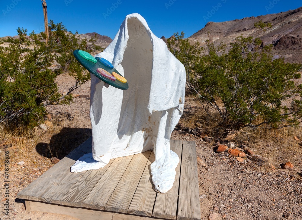 Beatty, Nevada, USA - November 10, 2023: Ghost Sculpture with Paint ...