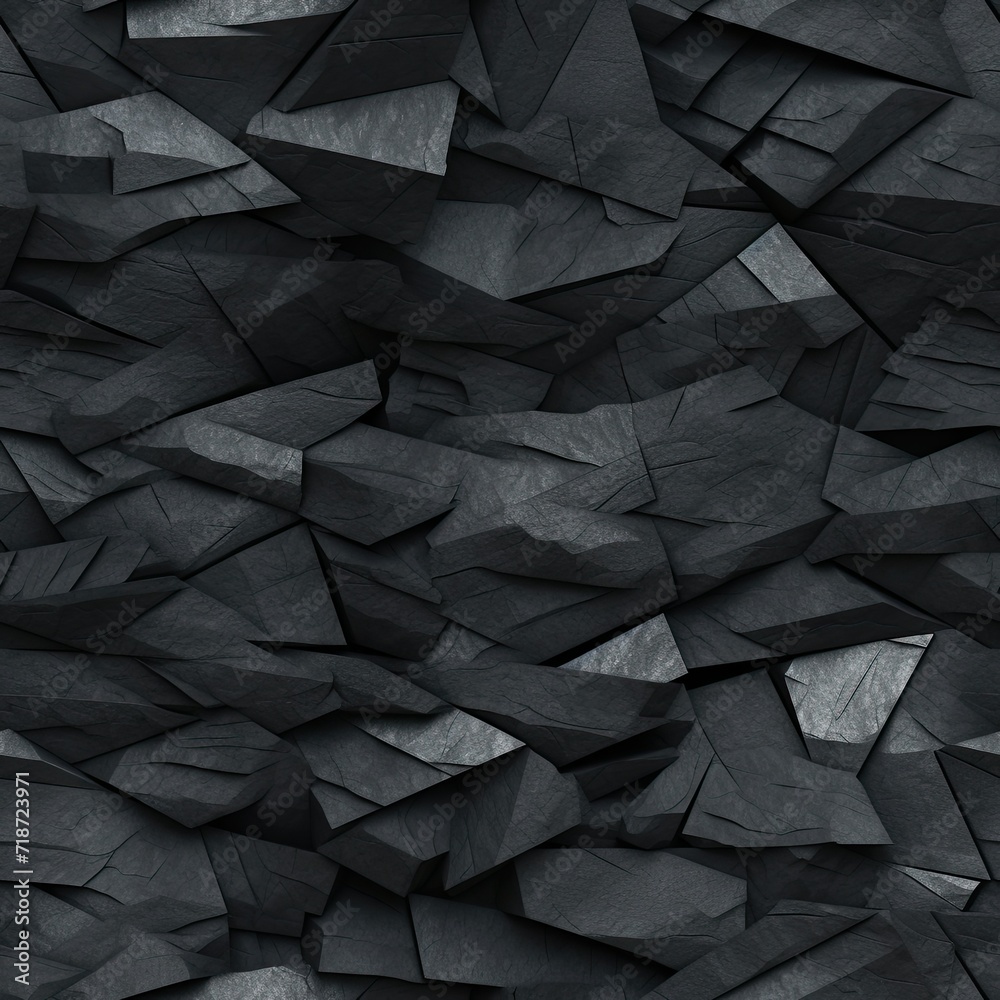 Stacked Formation of Black Rocks, Seamless Pattern of Lined Up Dark ...