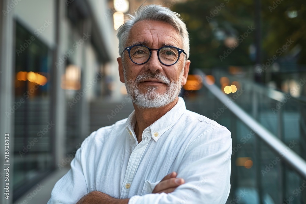 Confident happy mature older business man leader, smiling middle aged ...