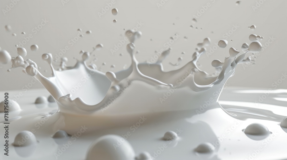 Splash of milk with clipping path. 3D illustration, milk, liquid, drink ...