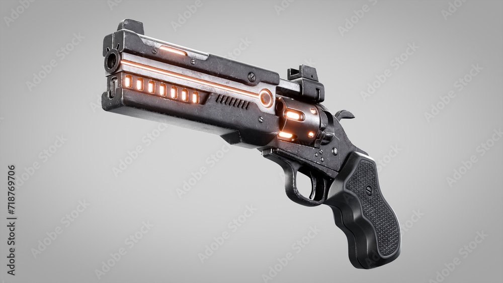 Science fiction futuristic modern military assault laser gun. Concept ...