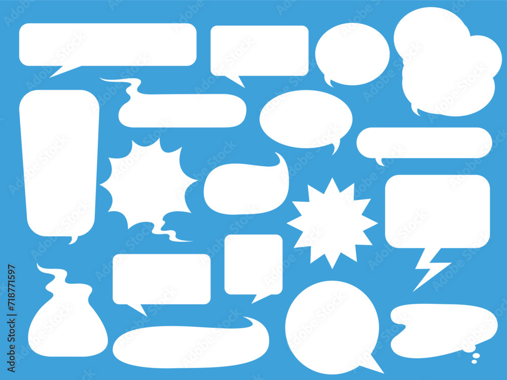 Talking message box set Speech bubble text bubble Cartoon chat box ...